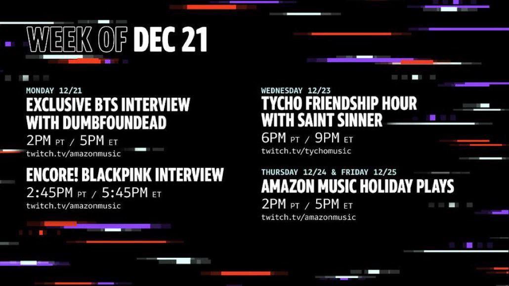 201221AmazonミュージックモバイルアプリでBlackpinkInterview LIVE at 2:45 PM PT / 5：45 PMETを見る - TKHUNT