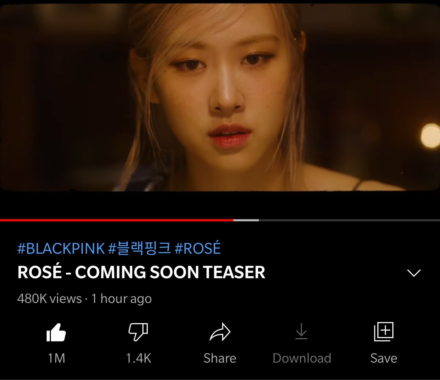 210126ROSÉ-COMINGSOONTEASERはわずか1.5時間で100万件のいいねをヒットし、これまでで最速のBLACKPINKティーザーになりました！ - TKHUNT