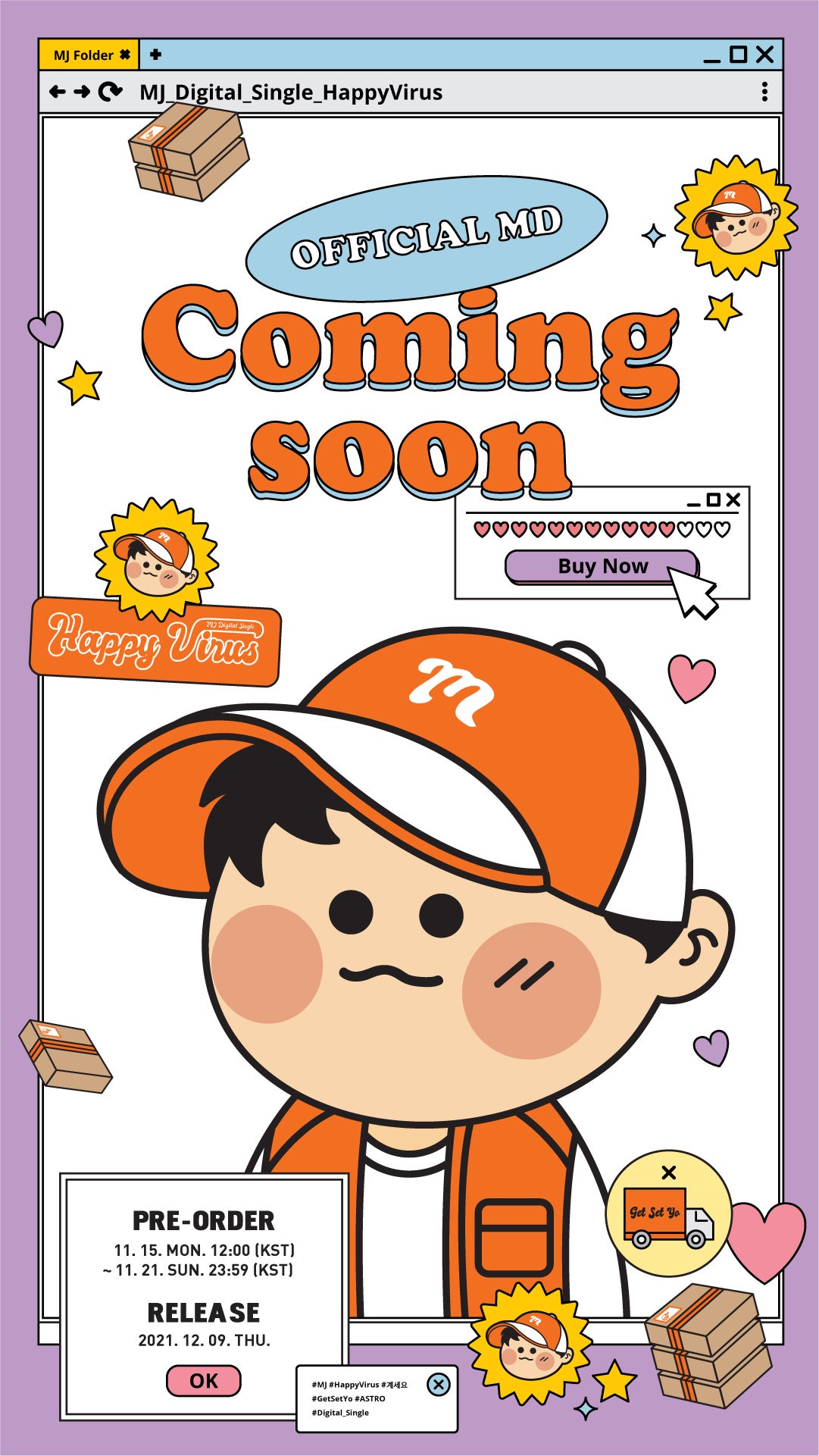 MJ（ASTRO）-デジタルシングル「ハッピーウイルス」公式MD /商品（ティーザーポスター） - TKHUNT