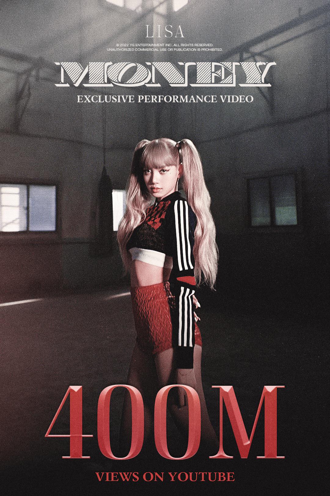 220110 LISA - ‘MONEY’ EXCLUSIVE PERFORMANCE VIDEO hits 400 MILLION VIEWS on Youtube! [Official ...