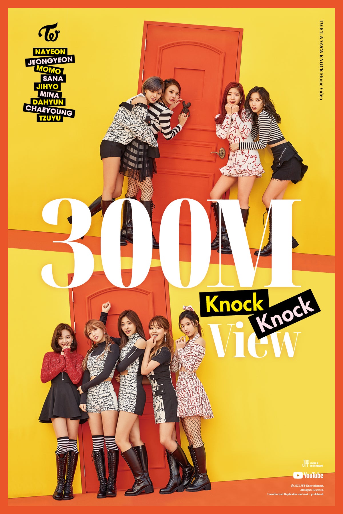 220314 Twitter Update - TWICE "KNOCK KNOCK" M/V 300 MILLION VIEWS - TKHUNT
