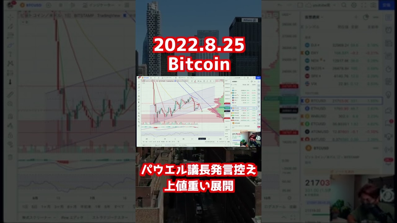 2022.8.25(木) Bitcoin相場分析。上値は重い？#shorts - TKHUNT