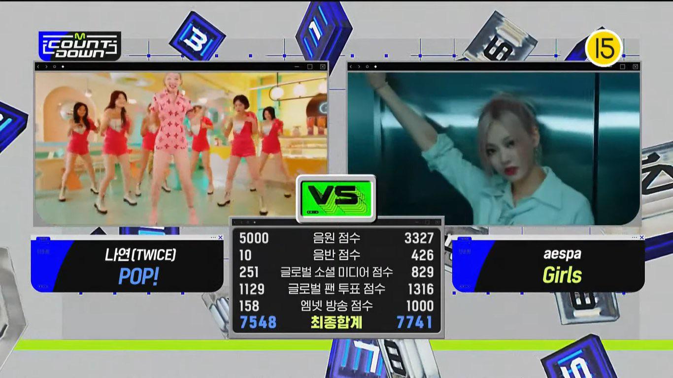220722 aespa earns their second win for “Girls” on M! 秒読み - TKHUNT