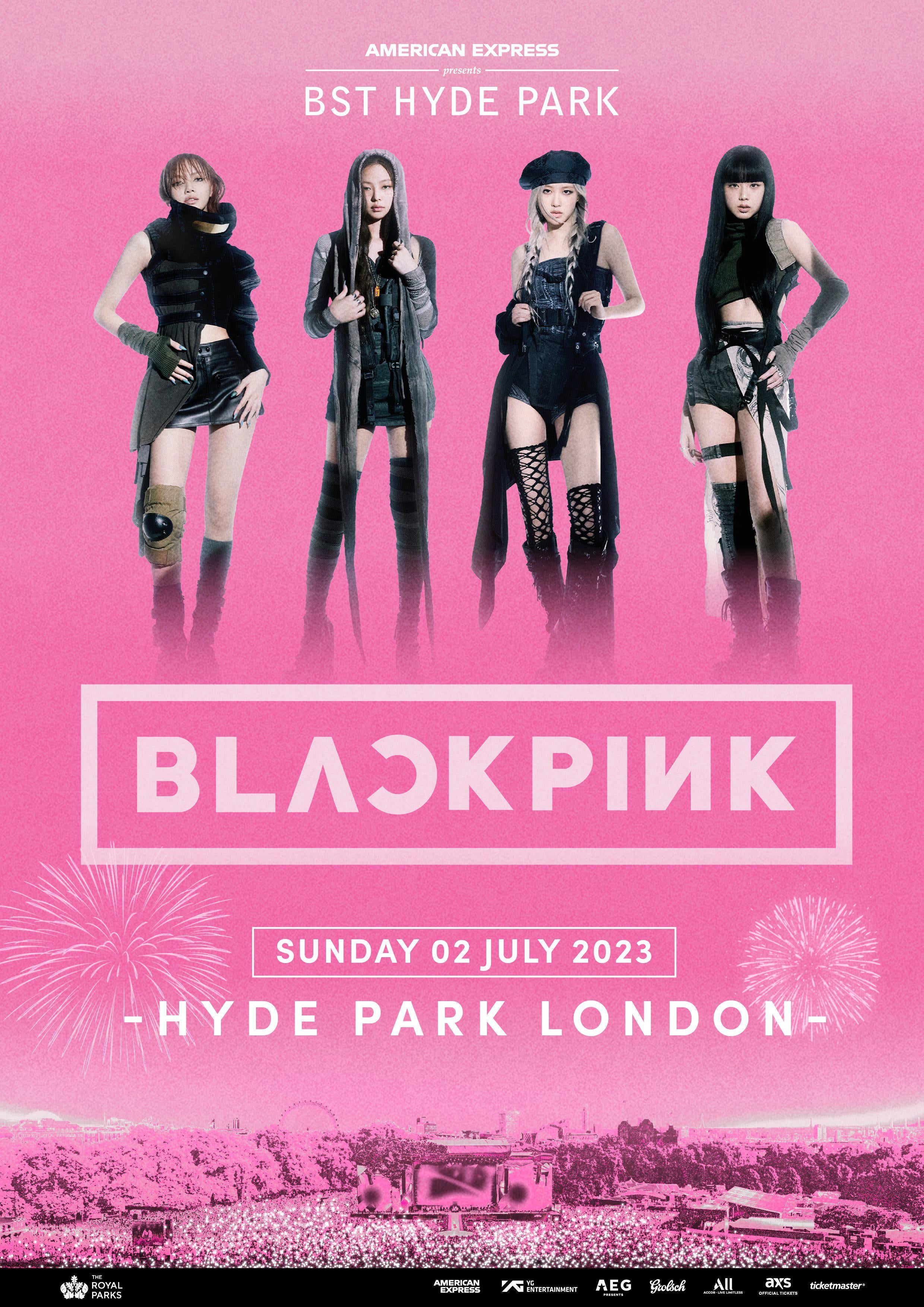 221021 BLACKPINK - American Express presents BST Hyde Park ヘッドライナー ポスター - TKHUNT