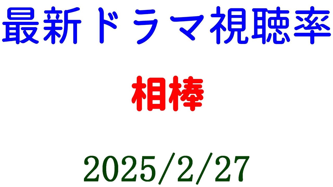 相棒！視聴率速報☆2025年2月25日付 - TKHUNT