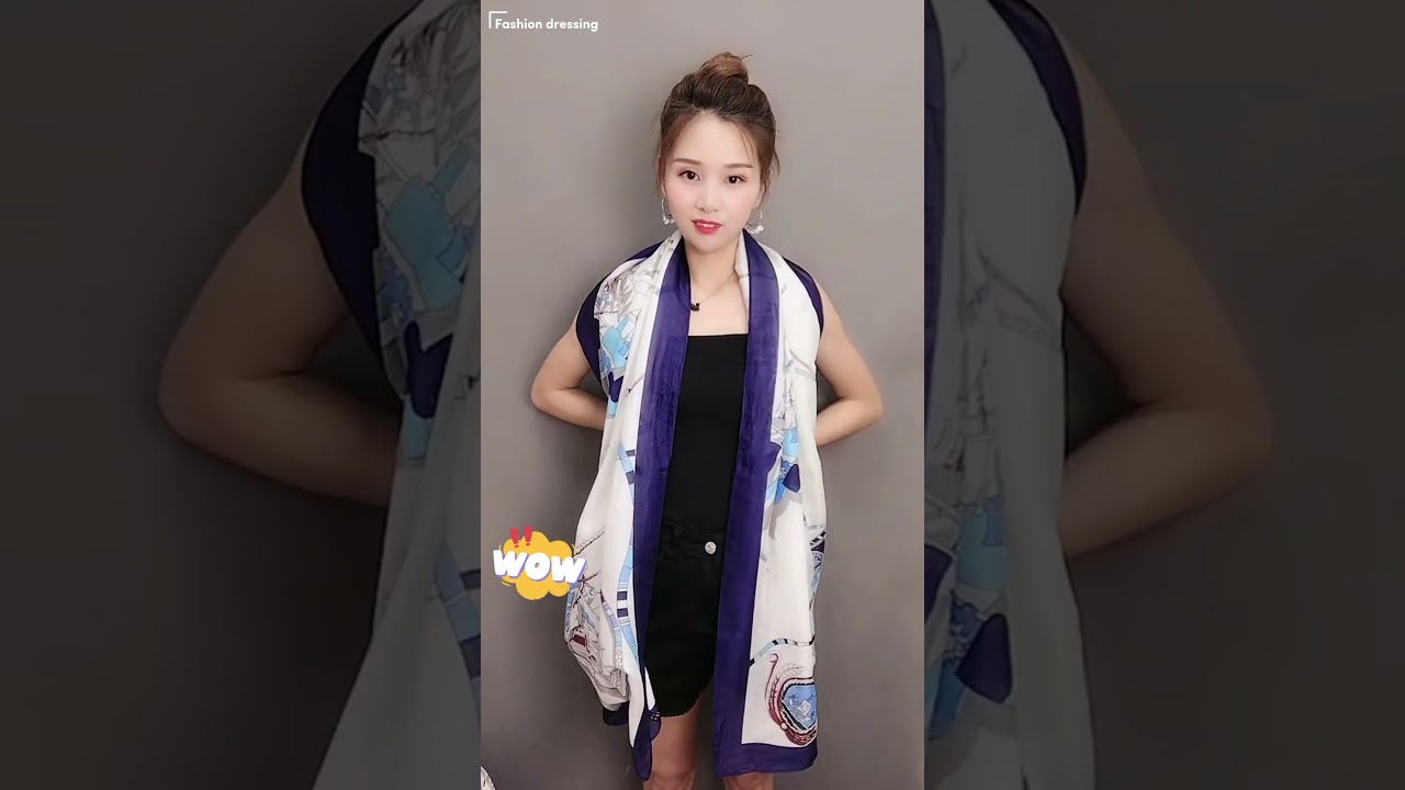 Wearing A SPRING Scarf like a top for girls? #shorts #scarf #fashion - TKHUNT