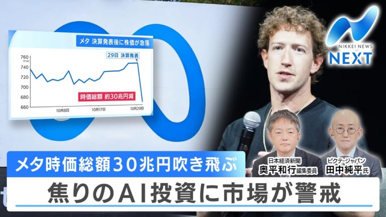 メタ時価総額30兆円吹き飛ぶ 焦りのAI投資に市場が警戒【NIKKEI NEWS NEXT】 - TKHUNT